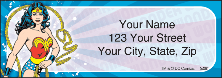 Wonder Woman DC Comics Address Labels | Checks Unlimited